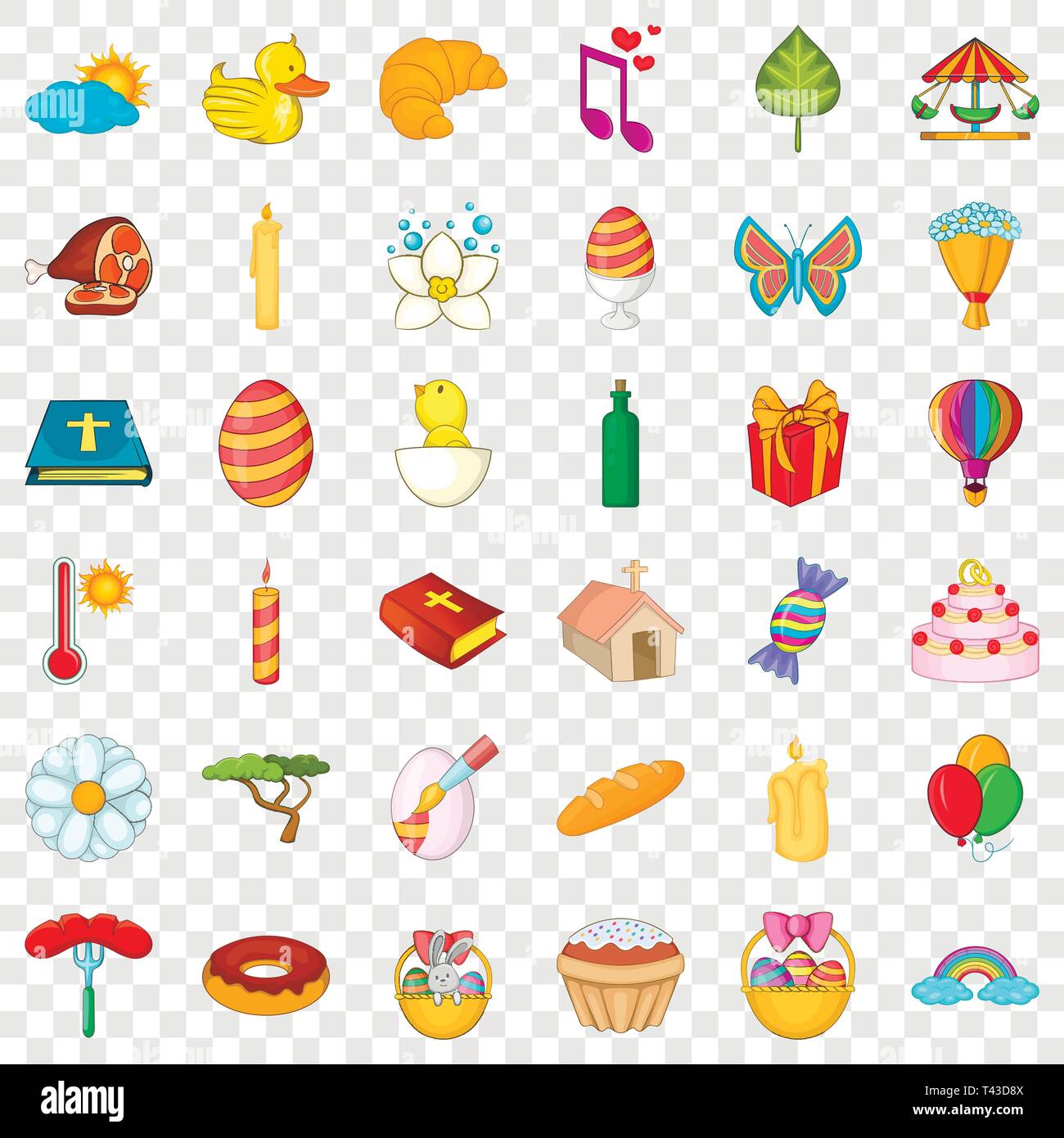Happy easter icons set, cartoon style Stock Vector Image & Art - Alamy