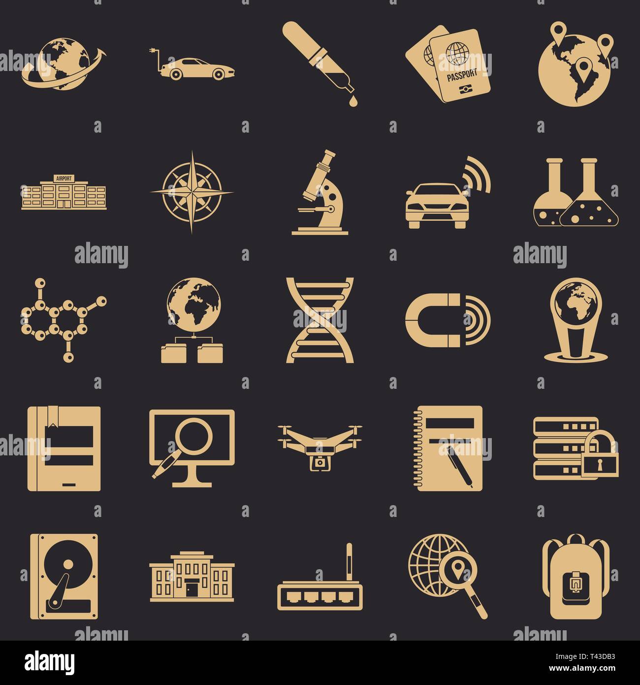 Technical evolution icons set, simple style Stock Vector Image & Art ...