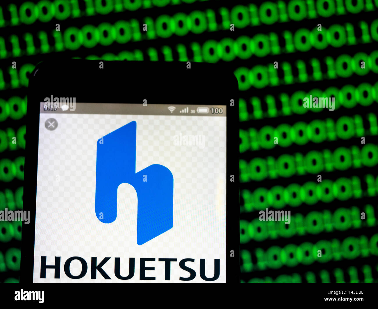 In this photo illustration a Hokuetsu Corporation logo seen displayed ...