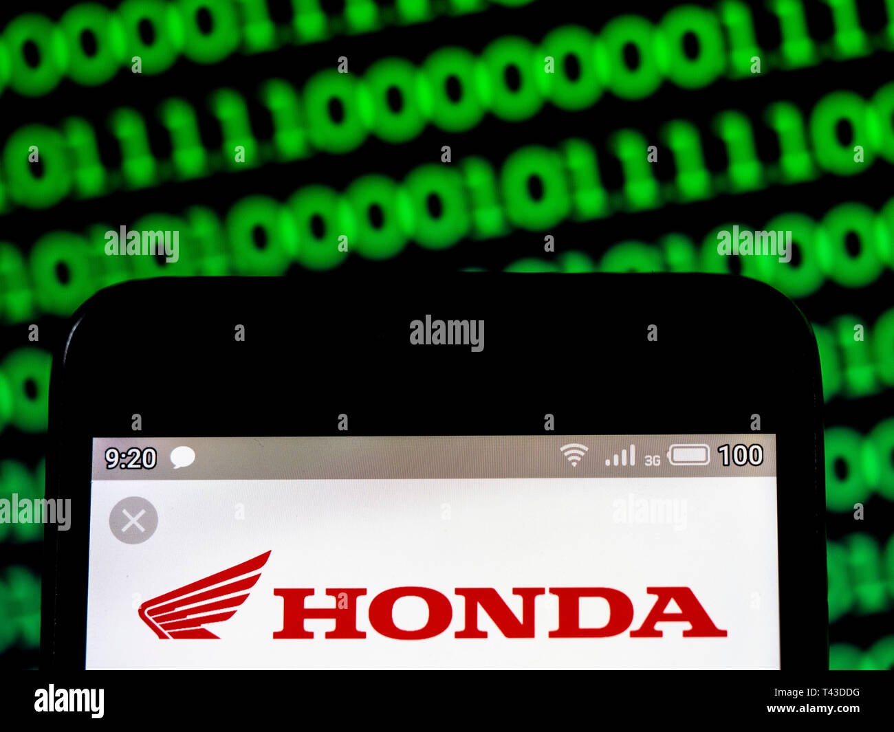 In this photo illustration a Honda Motor Co., Ltd. logo seen displayed ...