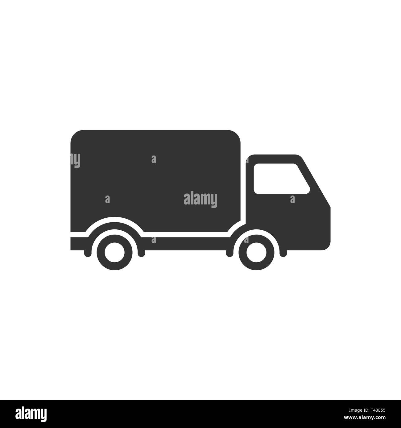 Delivery truck sign icon in flat style. Van vector illustration on ...