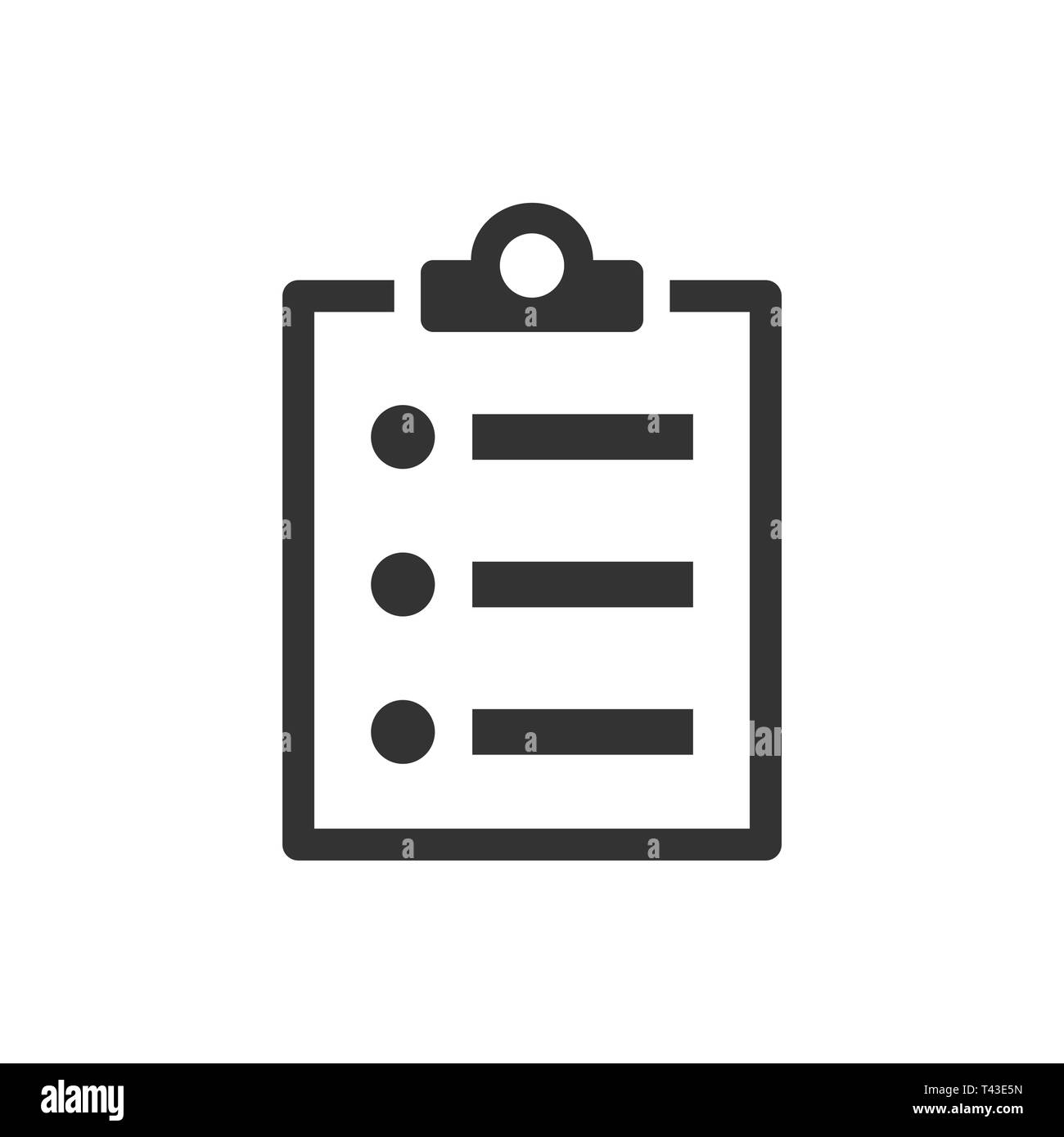 Checklist document sign icon in flat style. Survey vector illustration ...