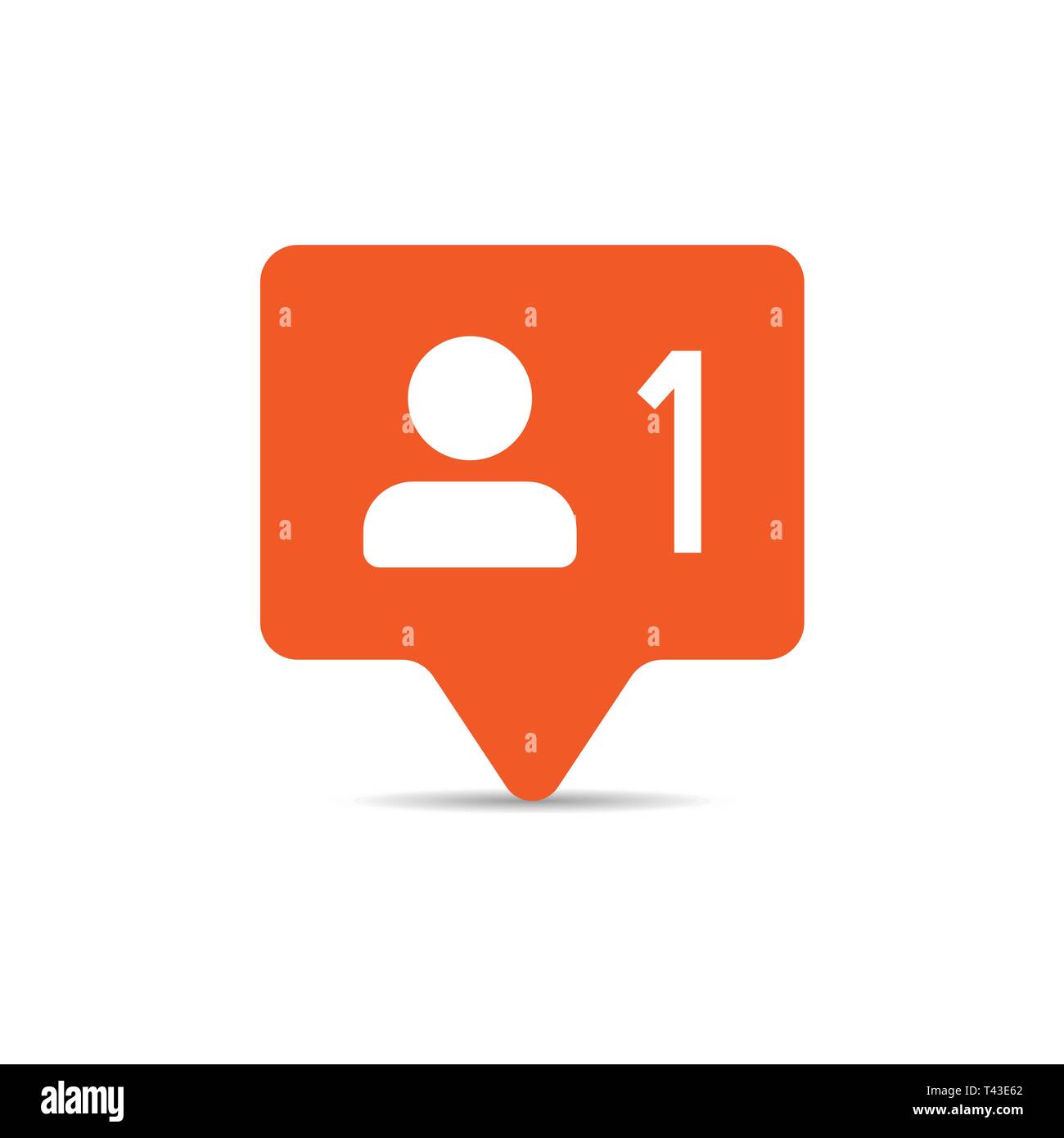 Social media notification sign icon in flat style. Like, comment ...
