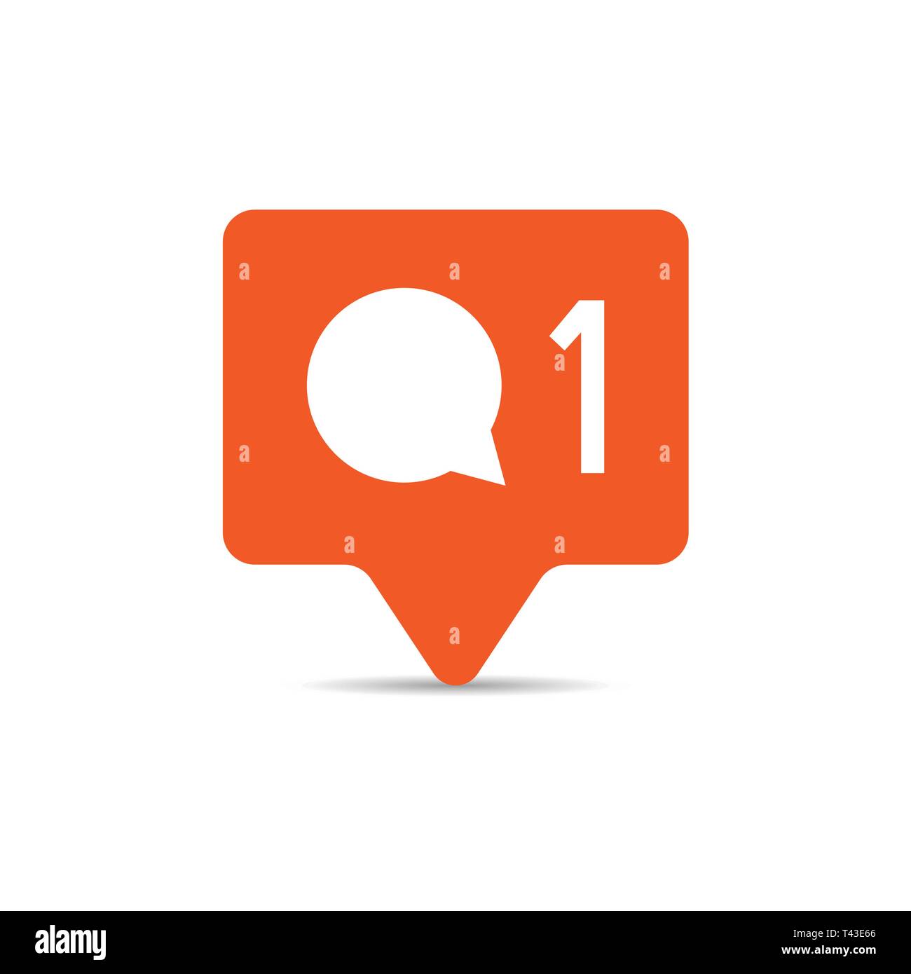 Social media notification sign icon in flat style. Like, comment ...