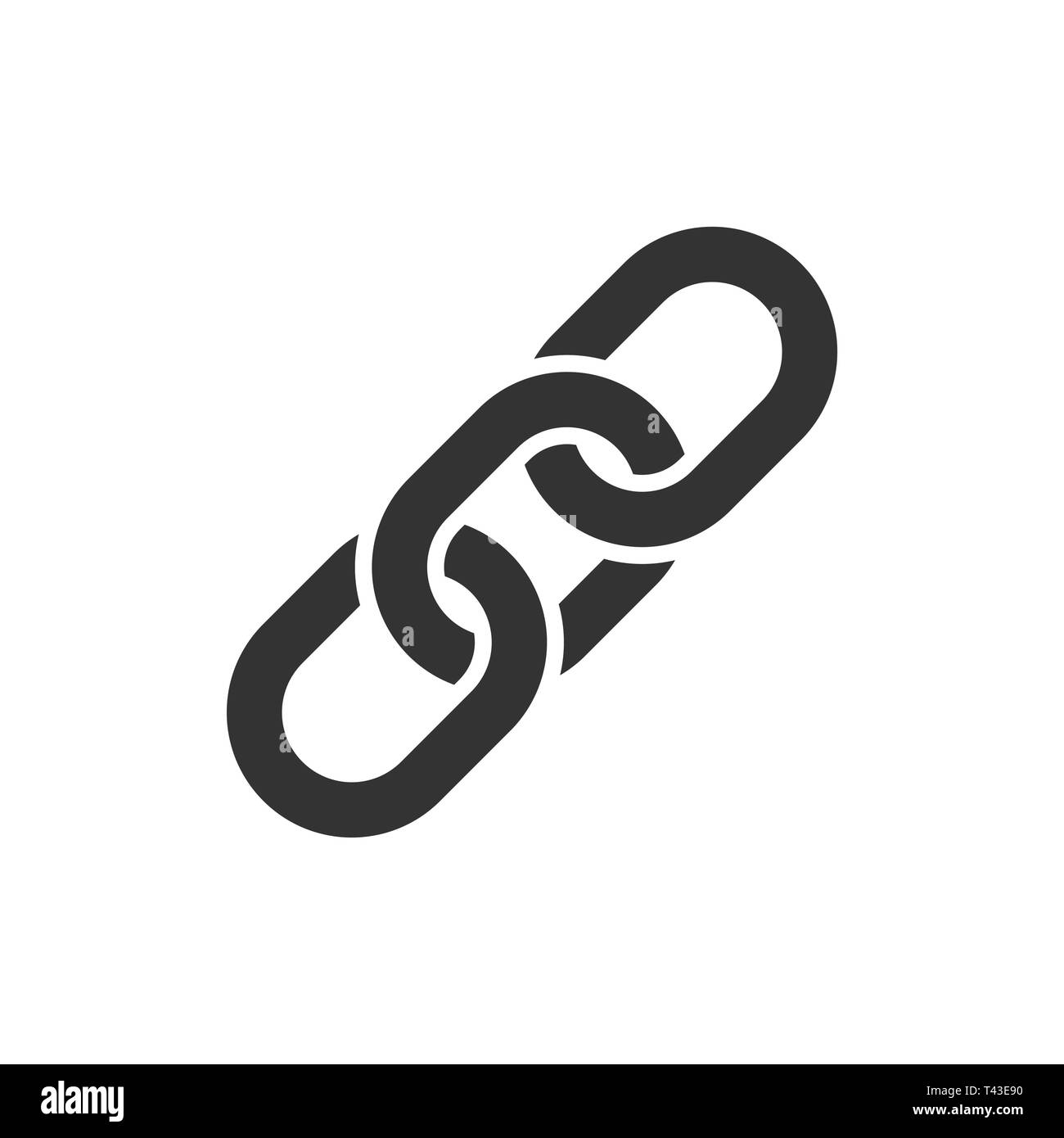 Chain sign icon in flat style. Link vector illustration on white ...