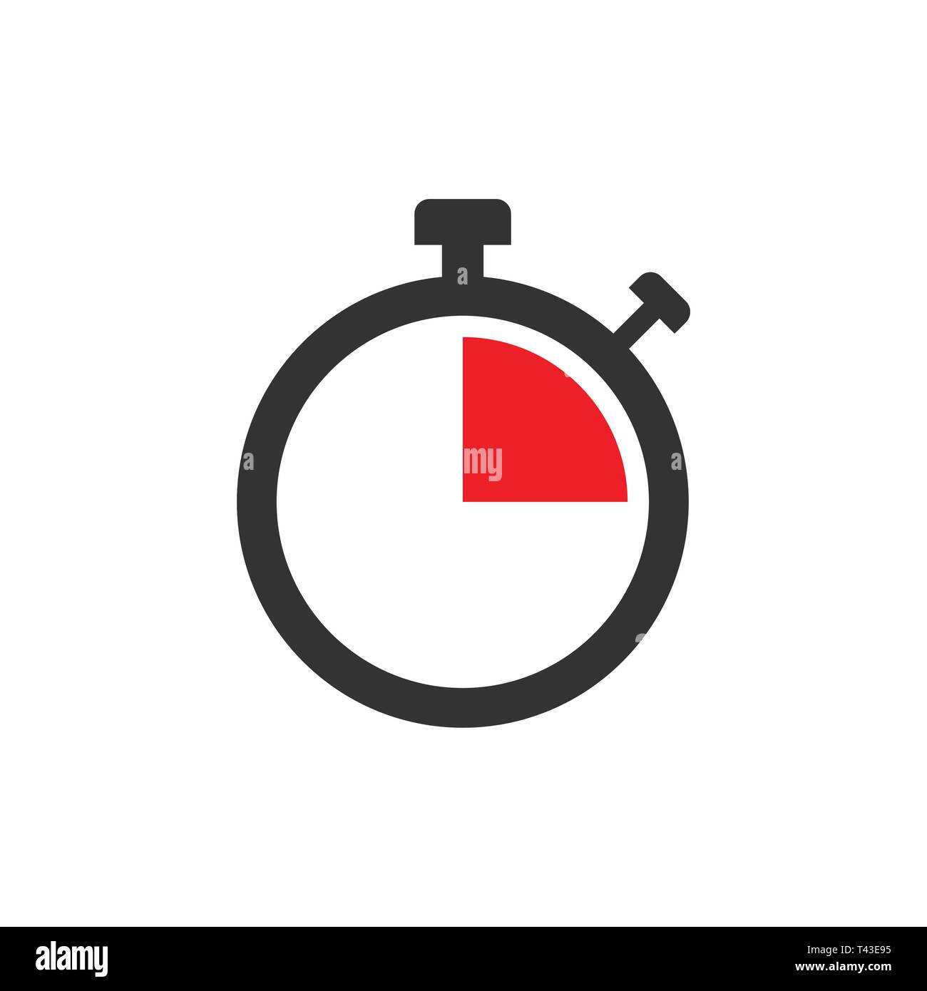 Clock sign icon in flat style. Time management vector illustration on ...