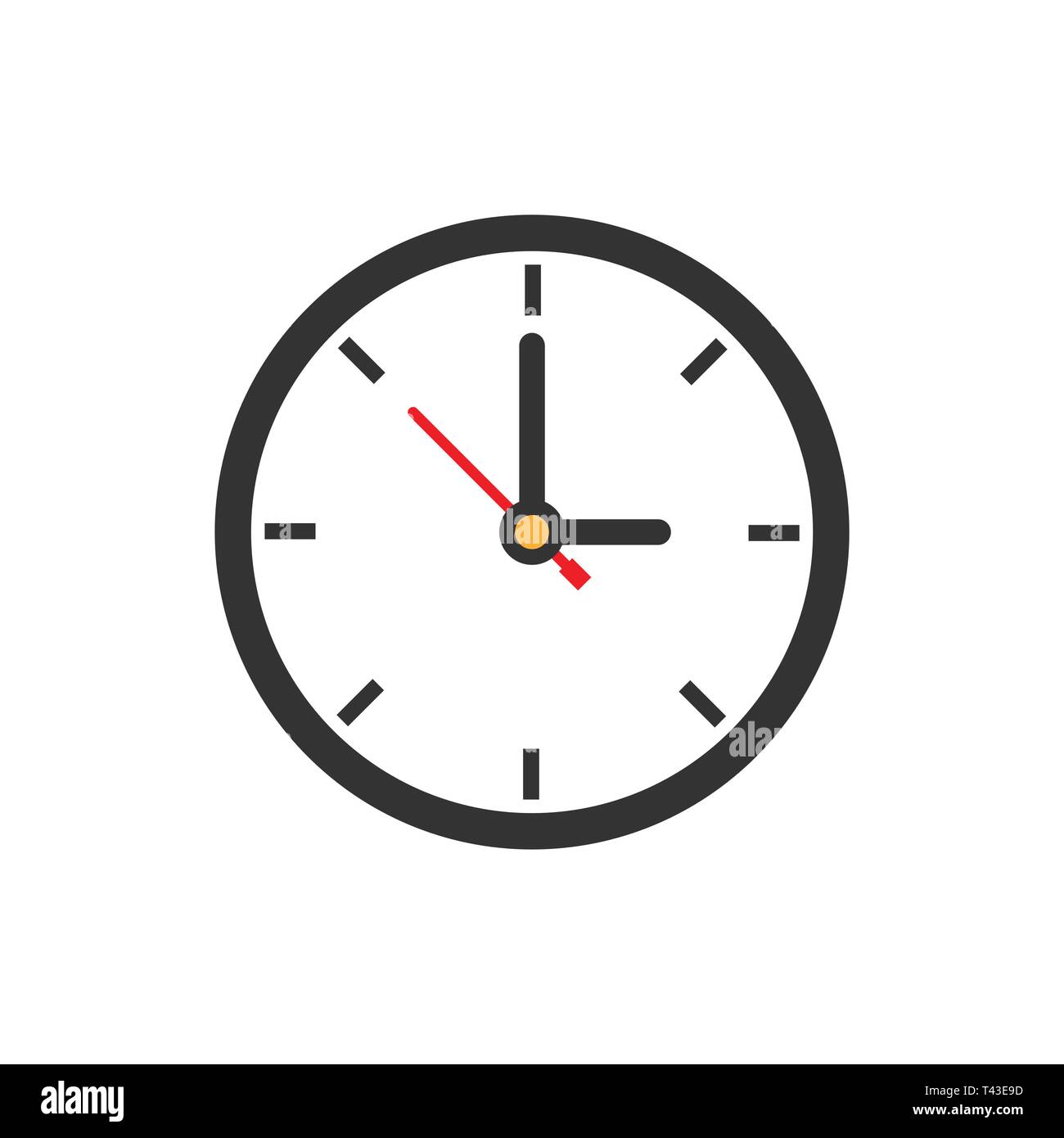 Clock sign icon in flat style. Time management vector illustration on ...