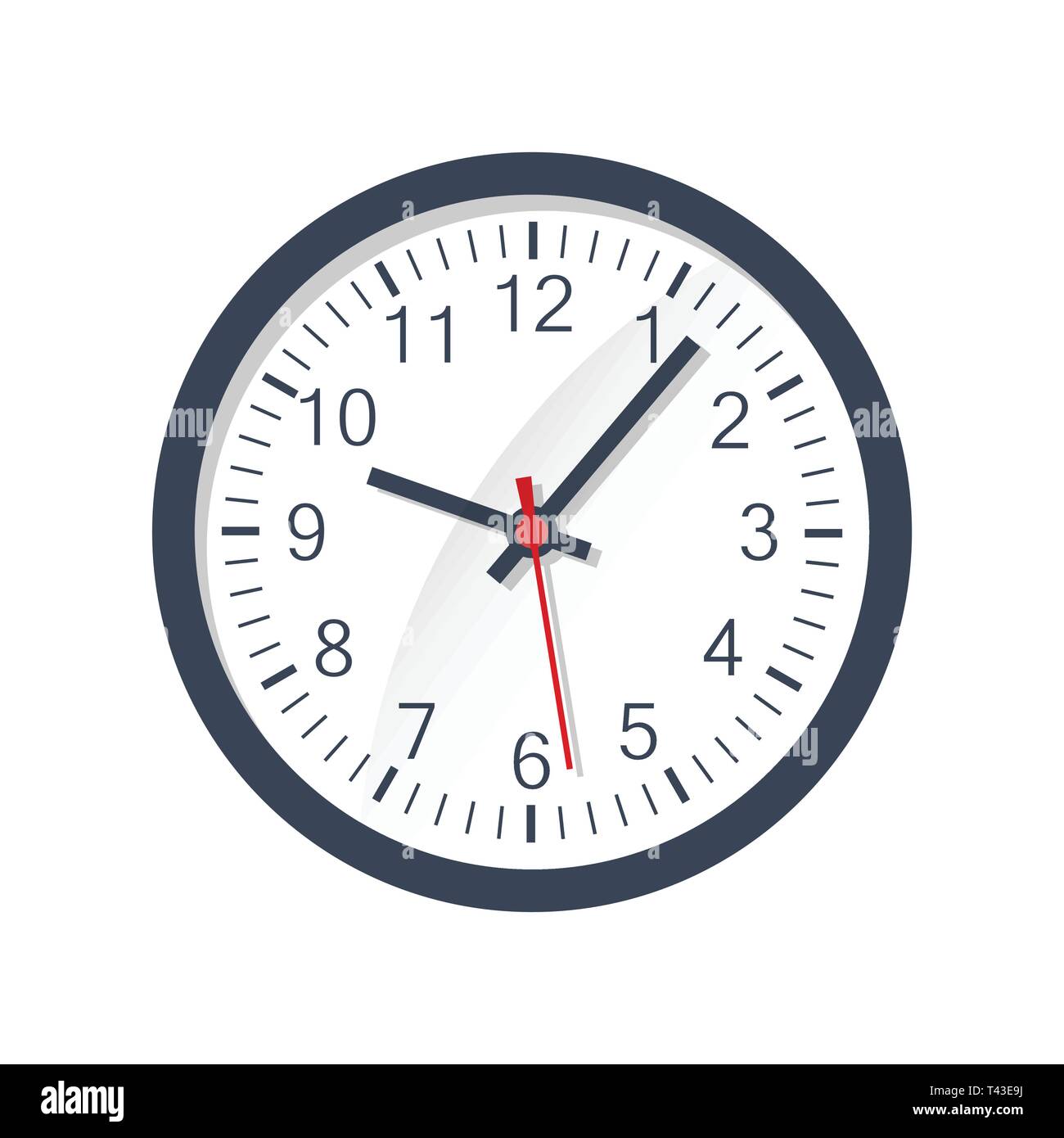 Clock sign icon in flat style. Time management vector illustration on ...