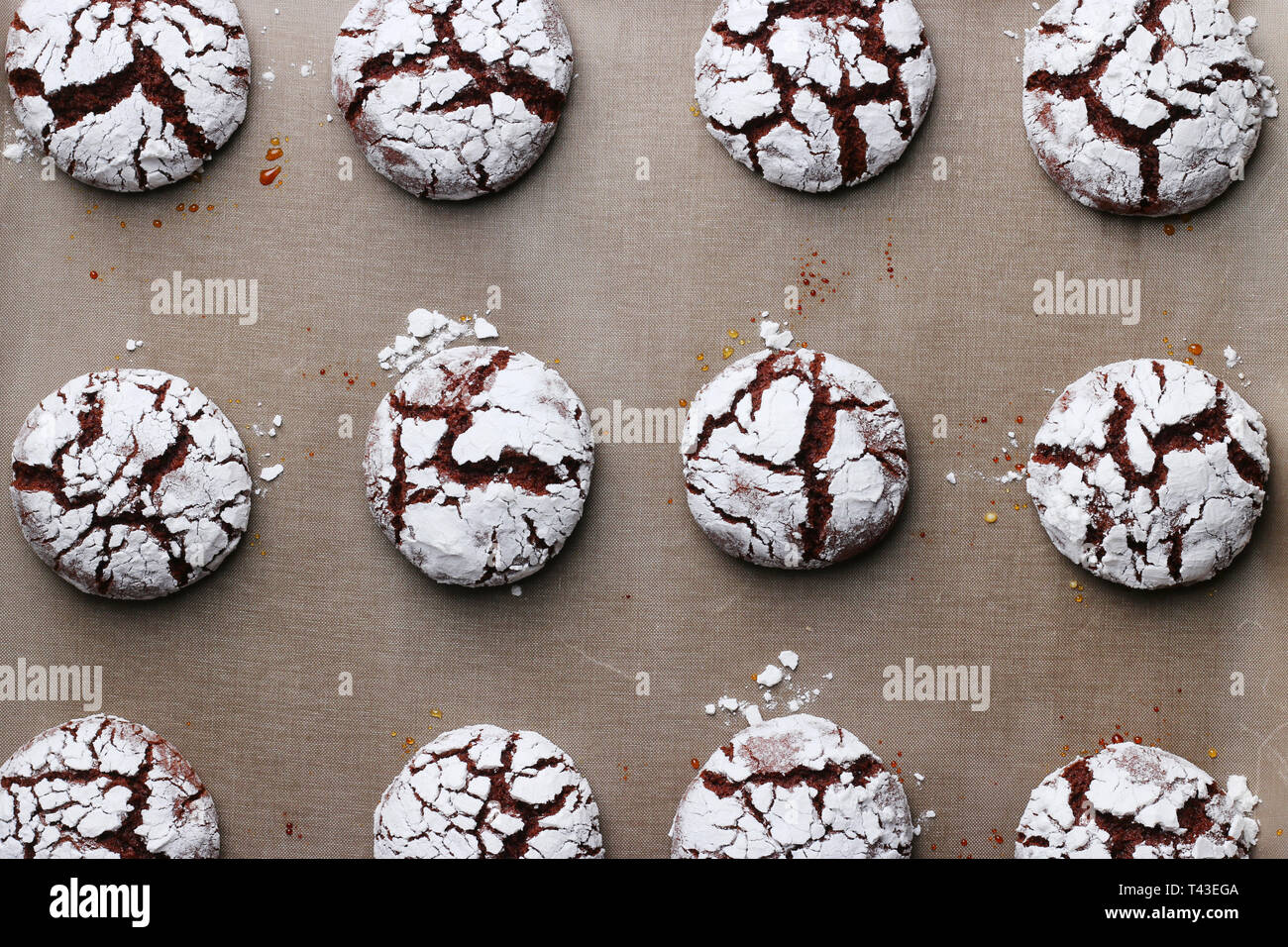 cookies chocolate cracks freshness. tasty dessert concept. cookies for ...