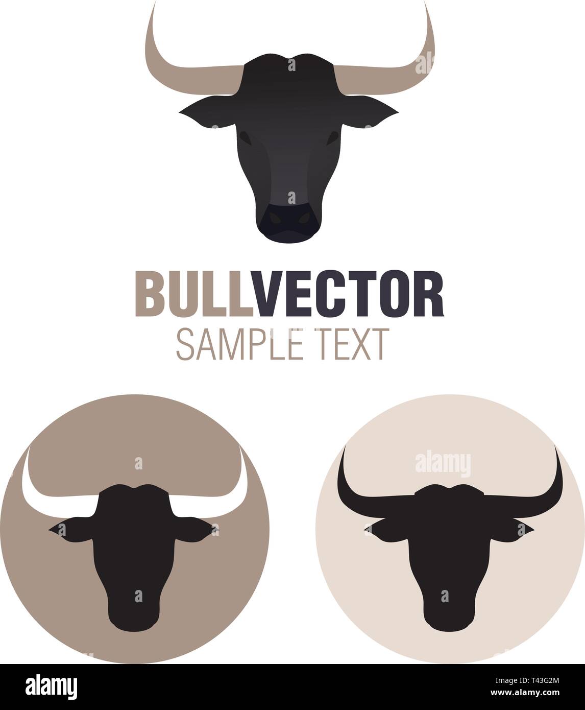 Graphic image of Spanish bull head isolated on white background Stock ...