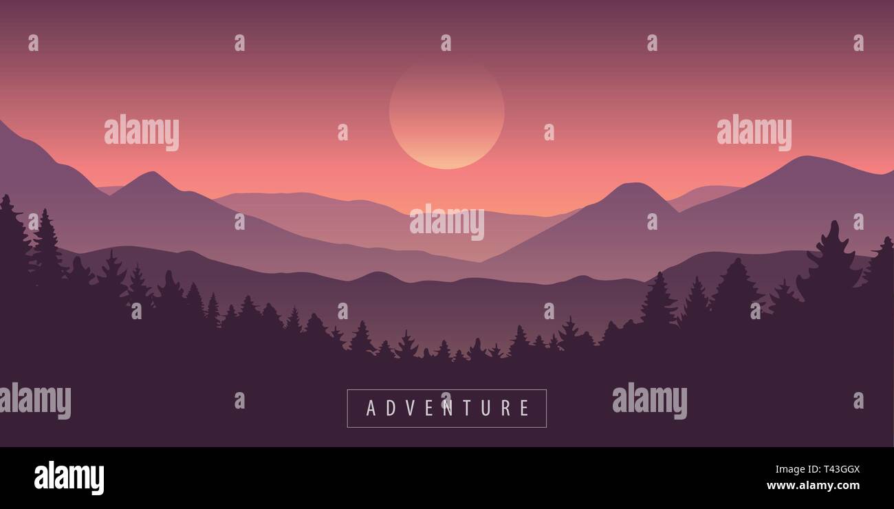 Dramatic morning view silhouette Stock Vector Images - Alamy