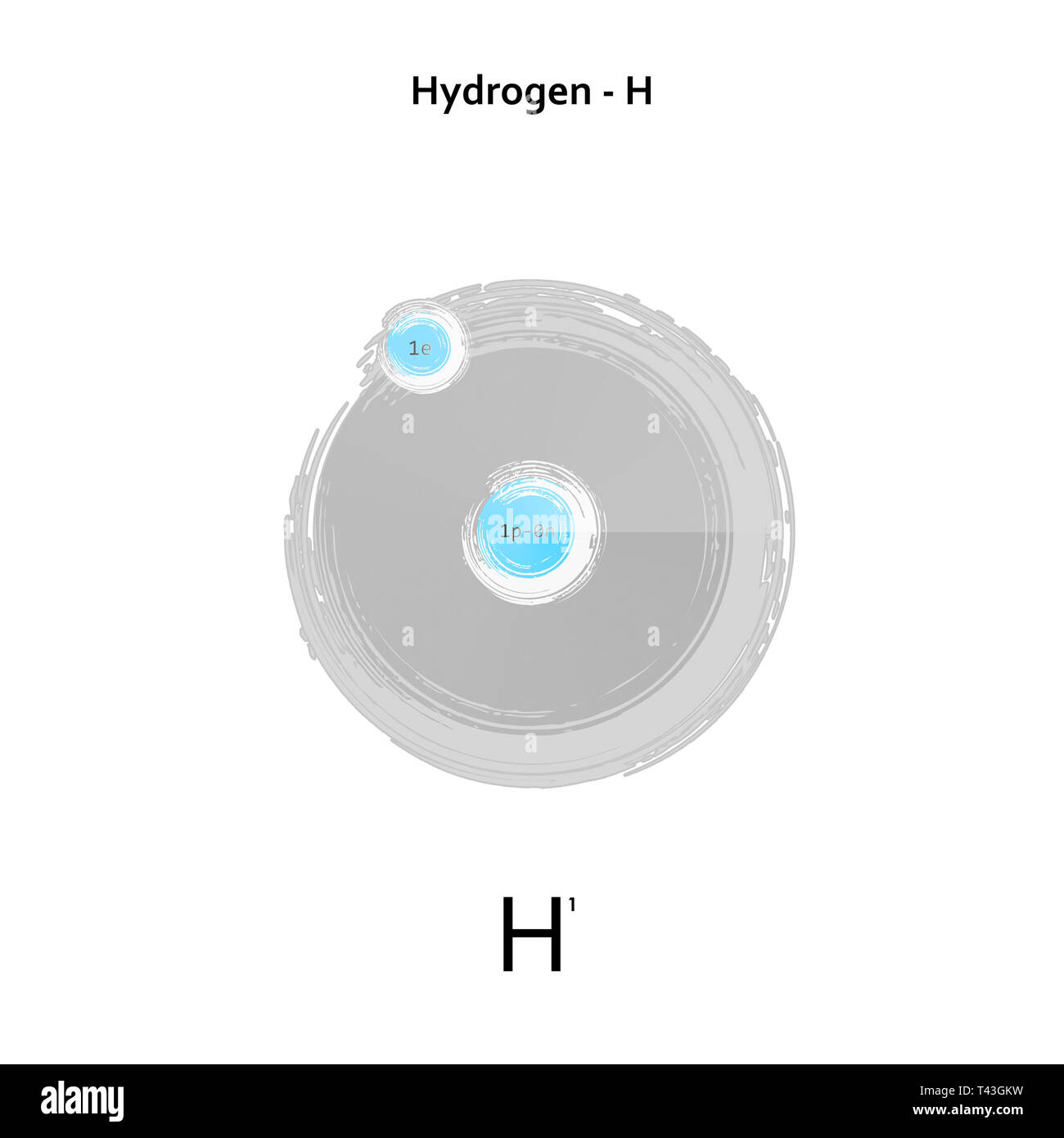 Hydrogen chemical element atomic structure illustration backdrop Stock ...