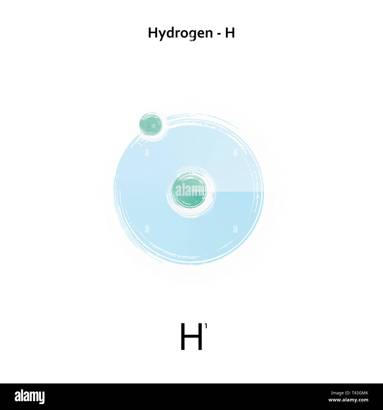 Hydrogen chemical element atomic structure illustration backdrop Stock ...