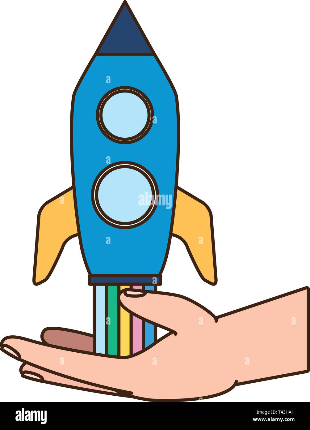 hand with rocket Stock Vector Image & Art - Alamy