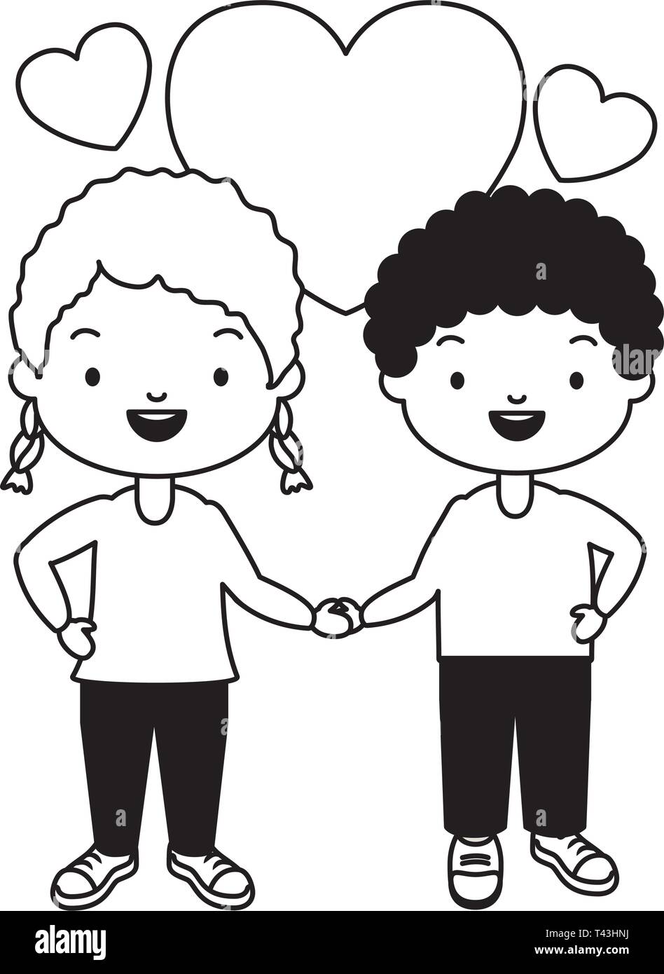 happy kids with hearts Stock Vector Image & Art - Alamy