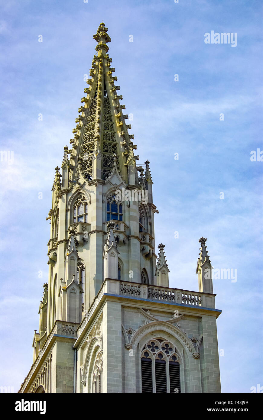 The Gothic spires of the Minster of Our Lady in Konstanz on Lake ...