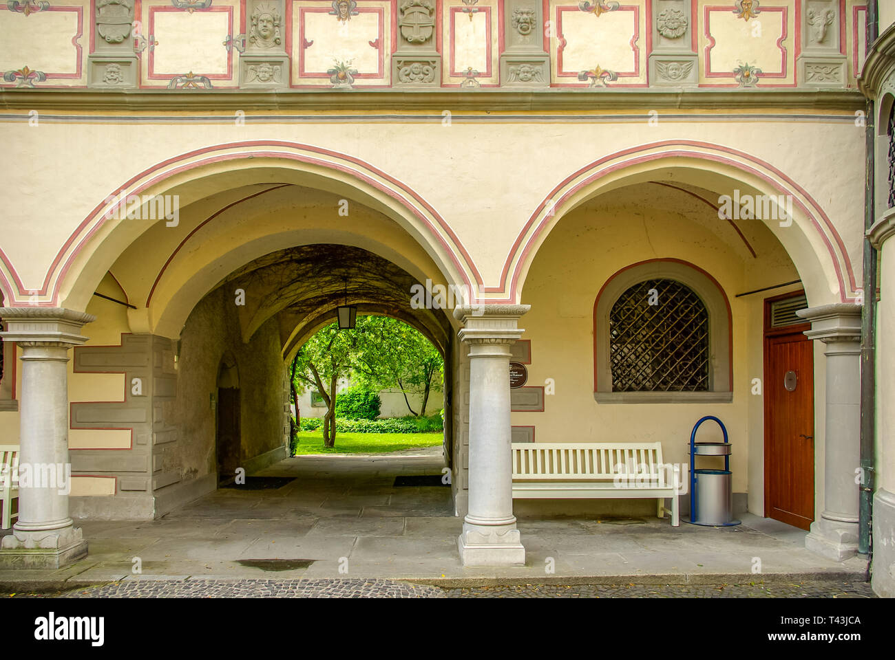Konstanz at Lake Constance, Germany: View into the inner courtyard of ...
