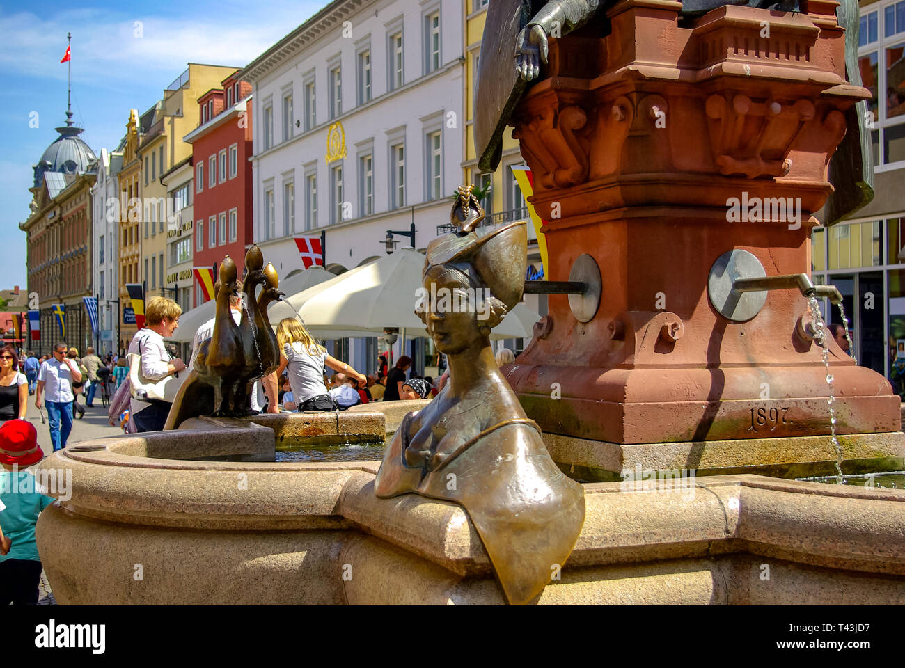 Konstanz at Lake Constance, Germany: Street scene around the Imperial ...