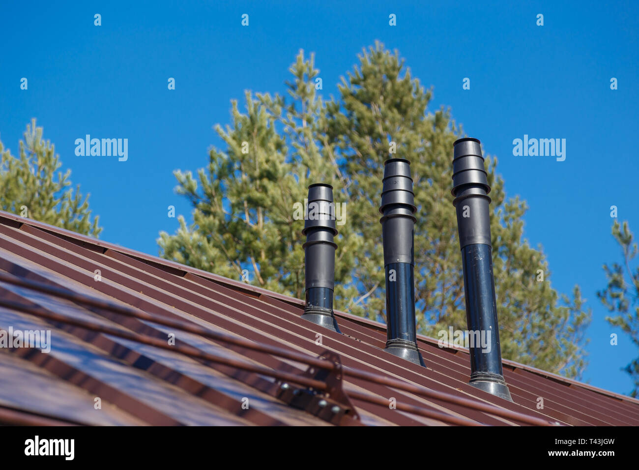 Chimney or ventilation roof pipe Stock Photo - Alamy