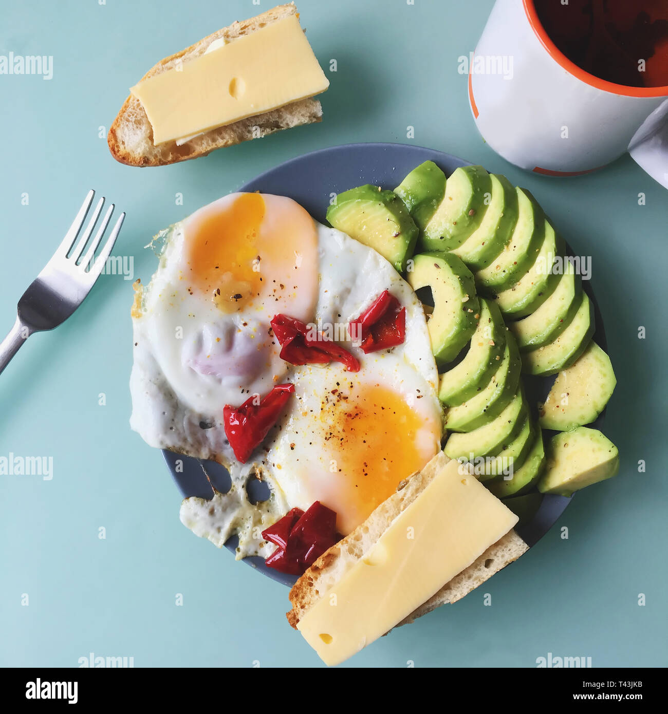 Healthy breakfast food, Stuffed egg omelette with vegetable, background ...