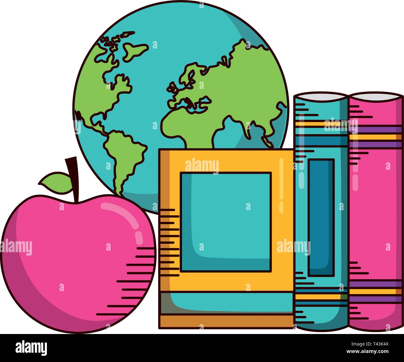 school books map apple Stock Vector Image & Art - Alamy