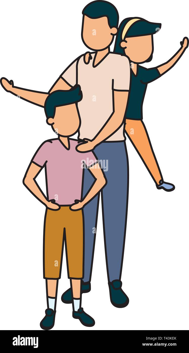 father with son and daughter Stock Vector Image & Art - Alamy