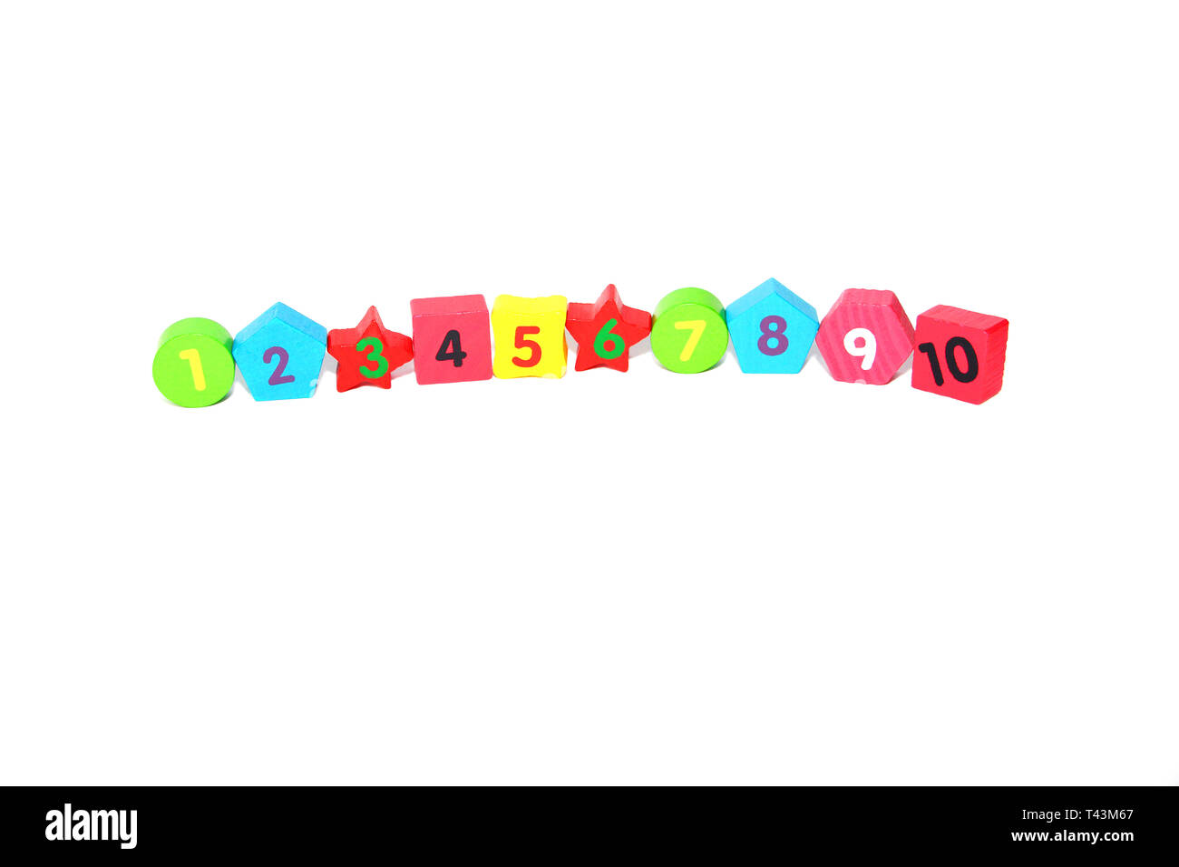 Wooden figures with numbers 1, 2, 3, 4 ... up to 10. Wooden cubes with ...