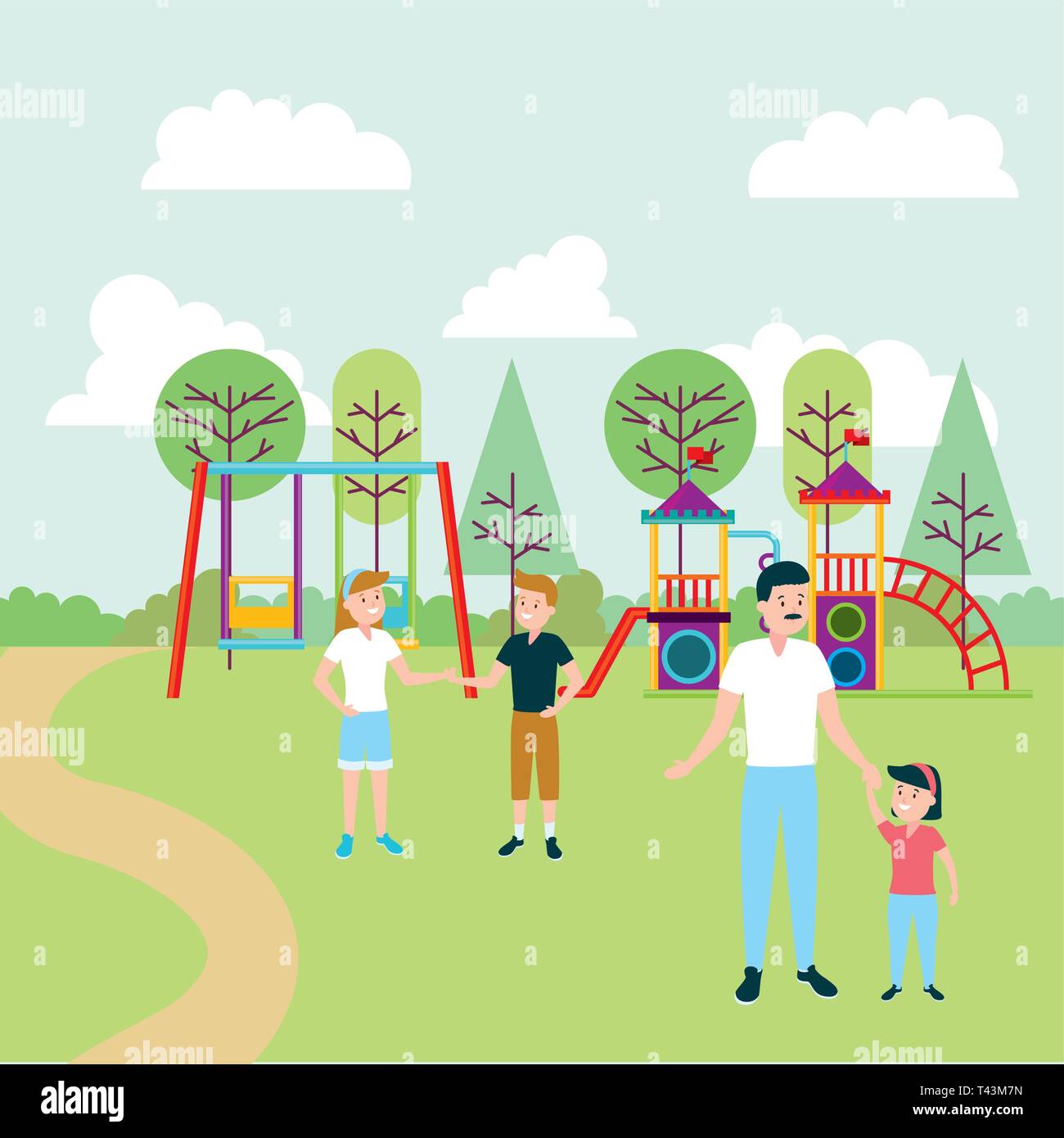 family people outdoors Stock Vector Image & Art - Alamy