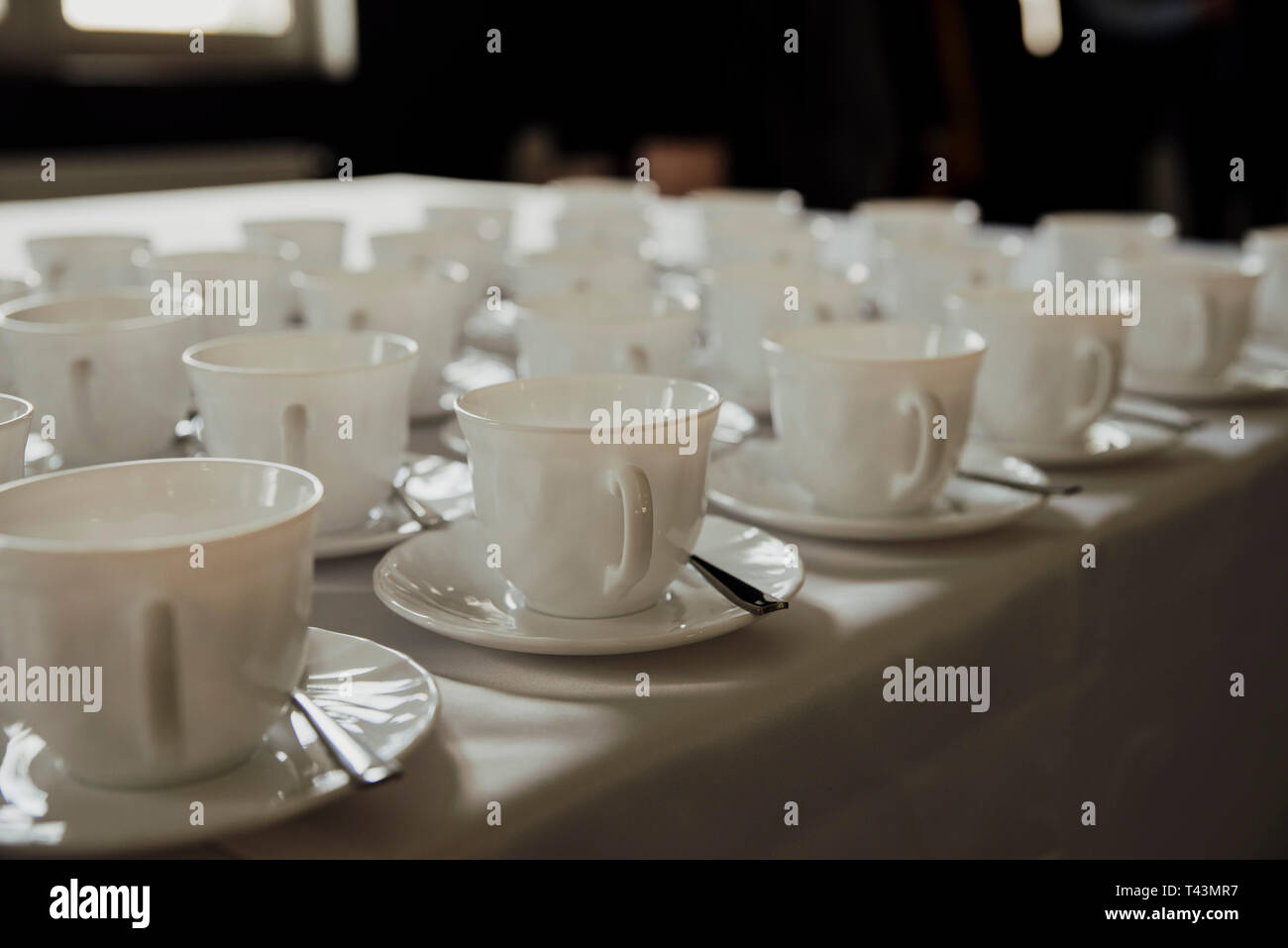 coffee cups in the restaurant Stock Photo - Alamy