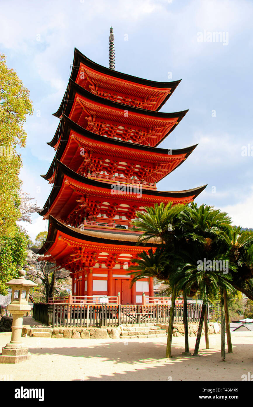 Miyajima Goju-no-to pagoda (five storied pagoda) in Miyajima Island ...