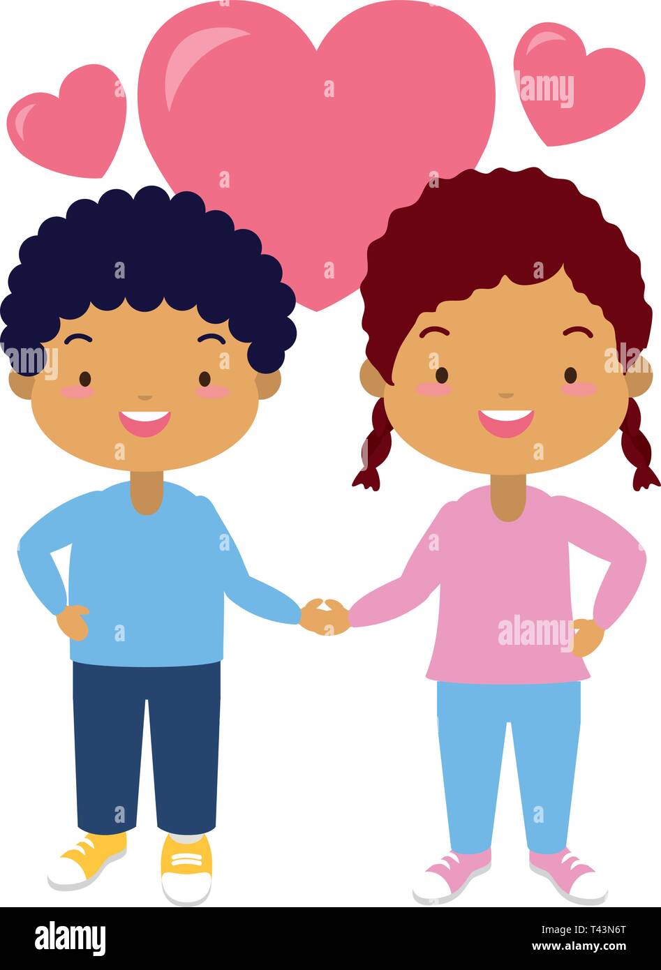 happy kids with hearts Stock Vector Image & Art - Alamy