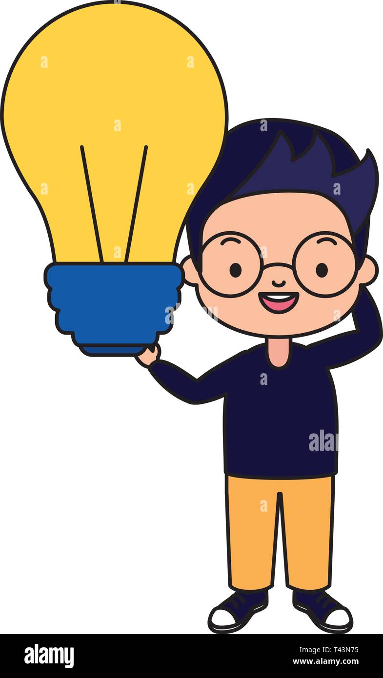 school boy with light bulb Stock Vector Image & Art - Alamy