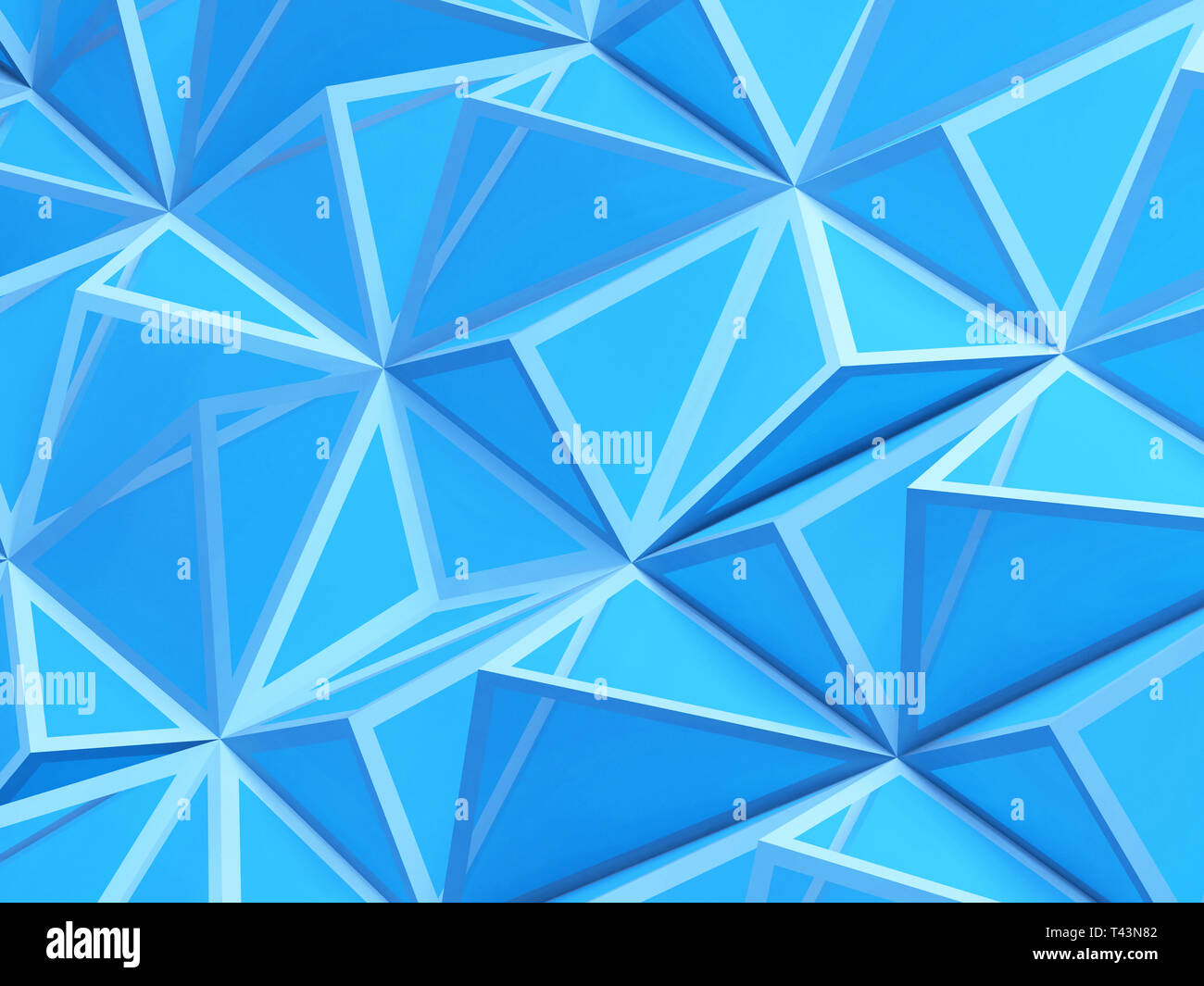 Blue low poly framed mesh. Abstract background texture, 3d render ...