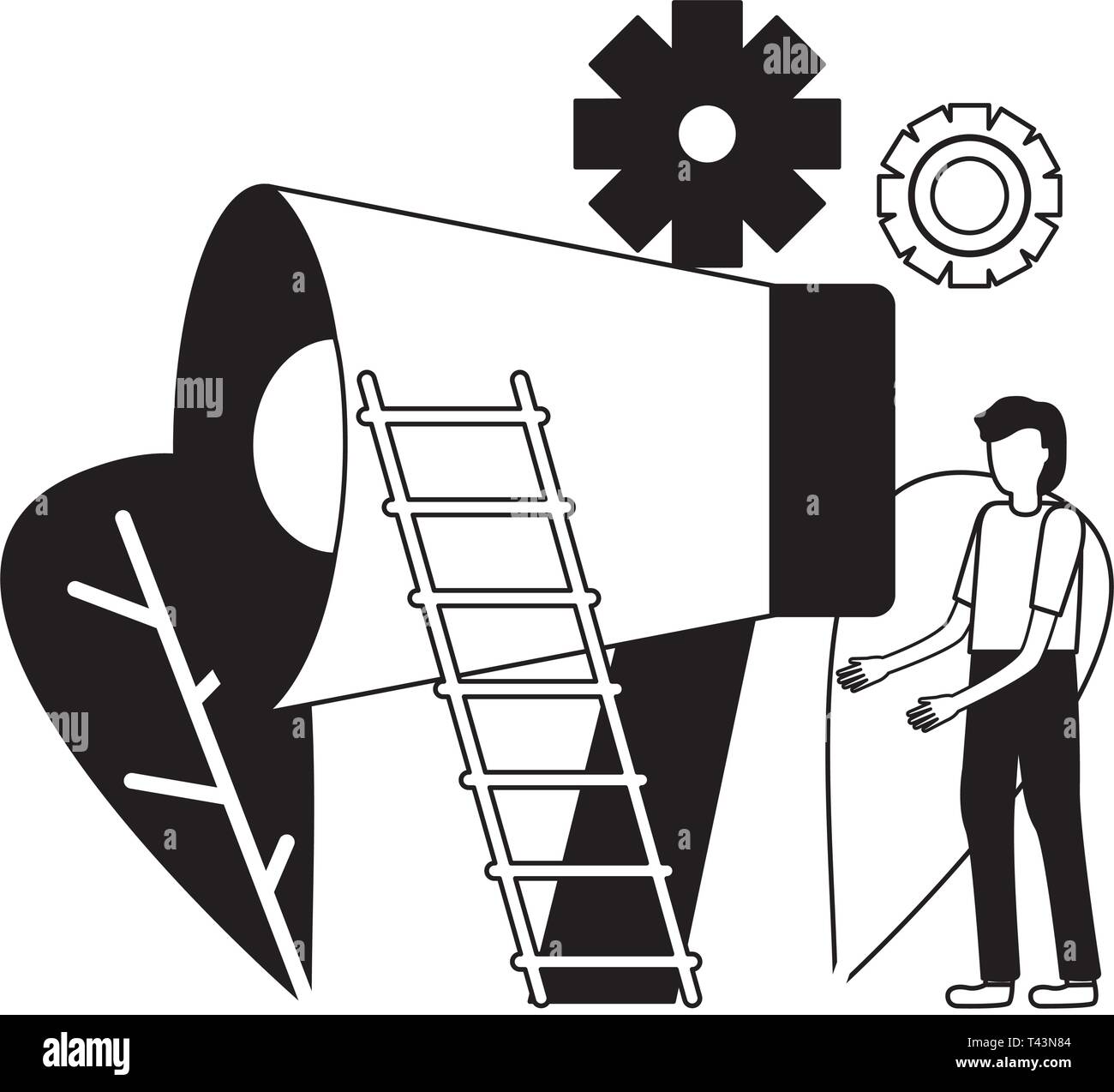 business man megaphone Stock Vector Image & Art - Alamy
