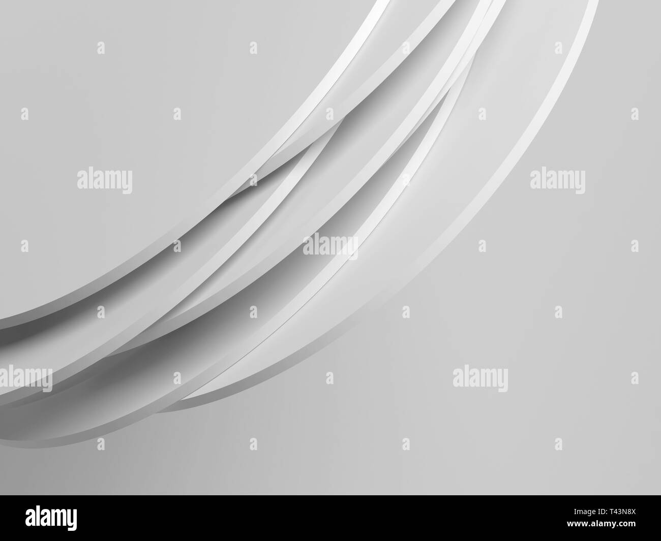 Random shifted white discs, abstract digital background. 3d render ...