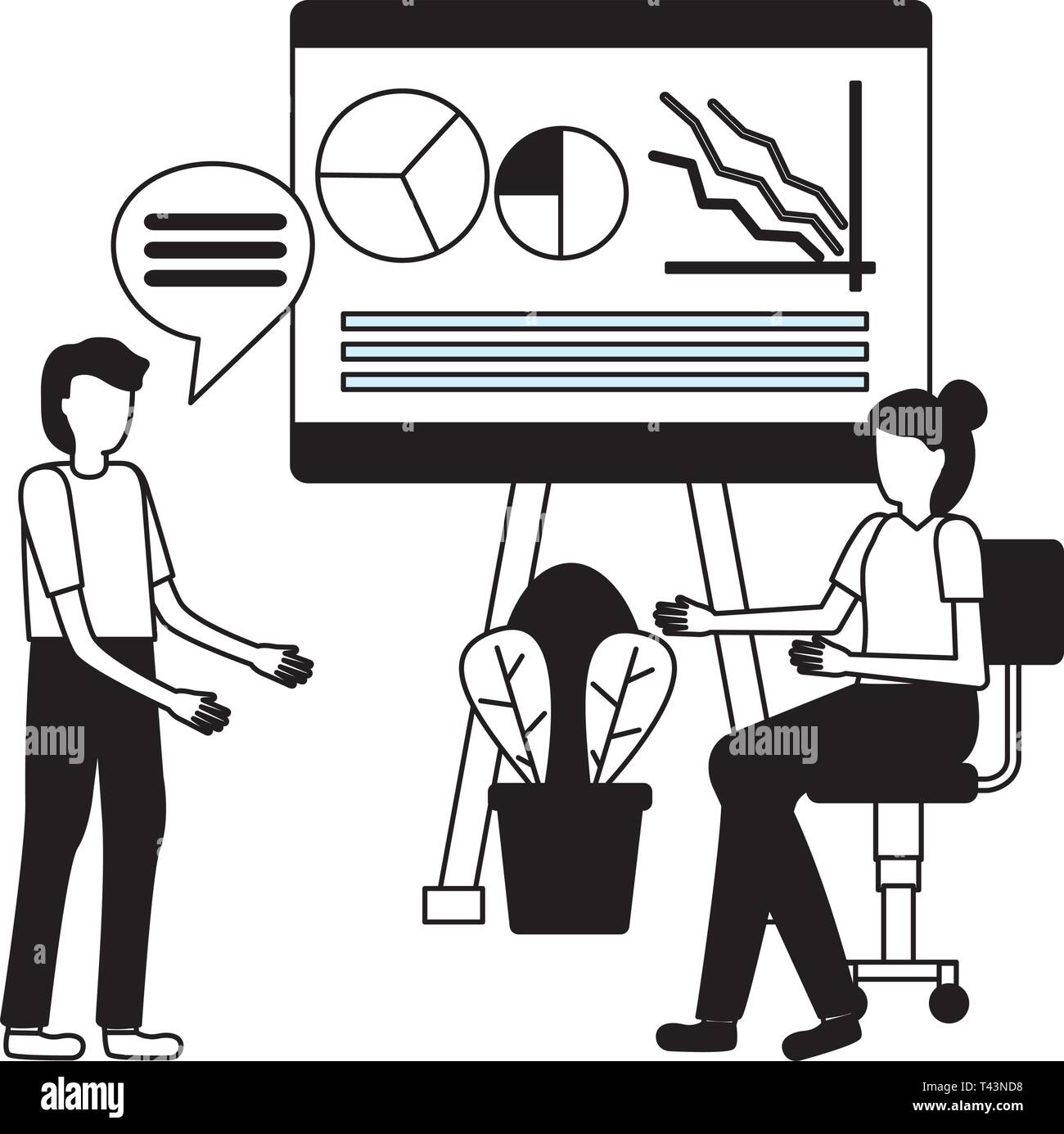 Team looking at growth chart Stock Vector Images - Alamy