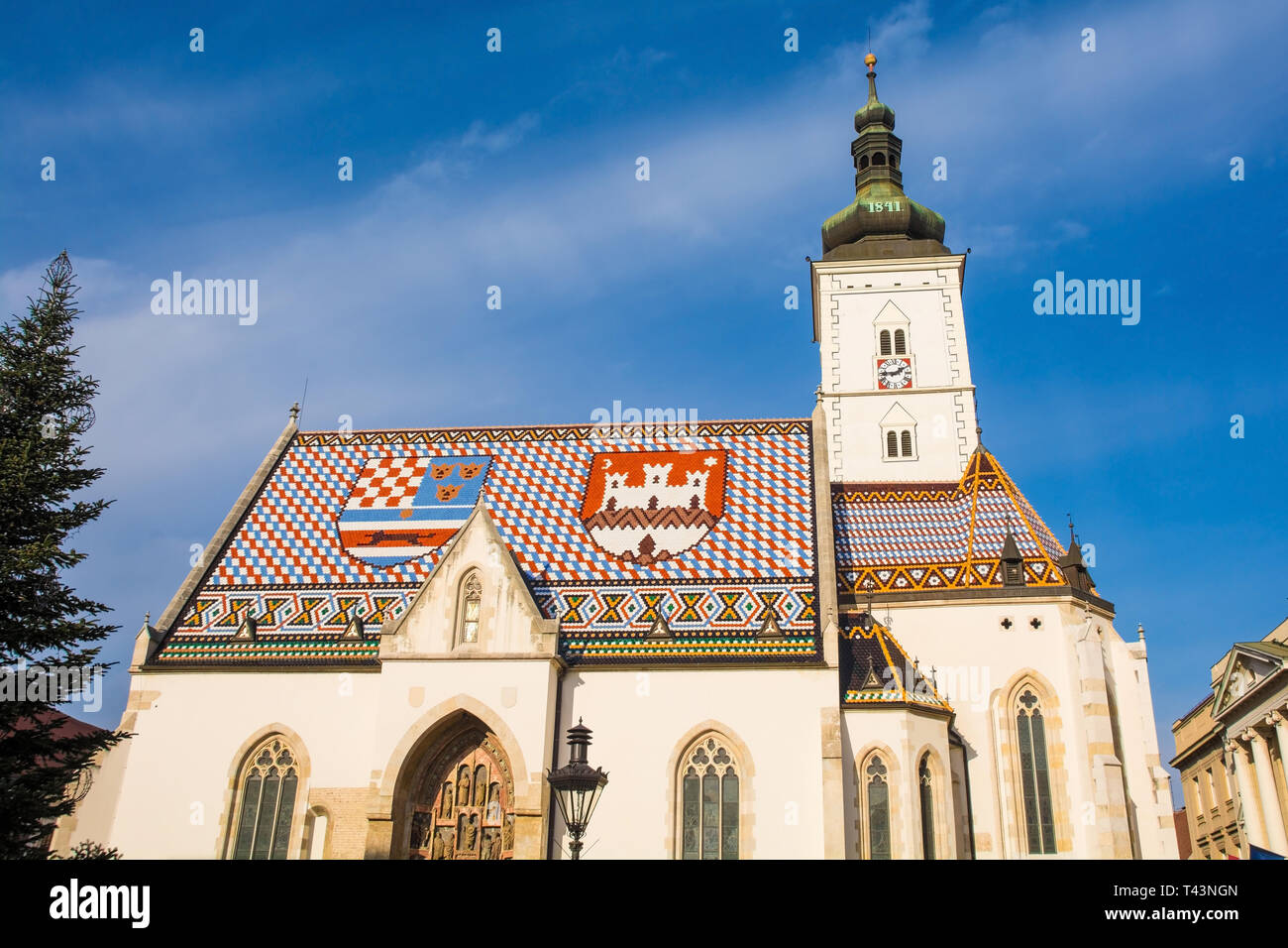 Saint Marks, the old parish church of Zagreb, Croatia. It dates from ...