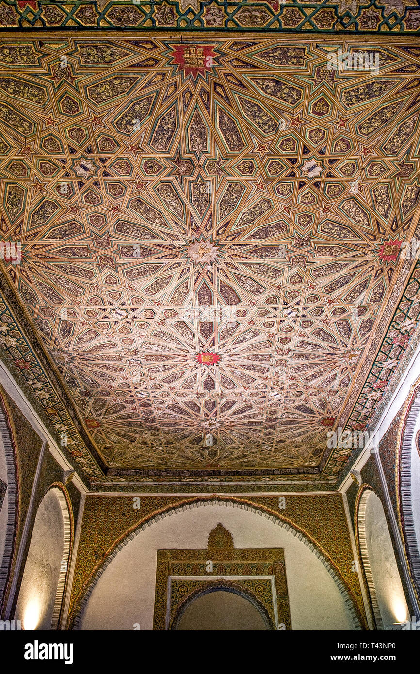 Spain Andalusia Siviglia Real Alcazar Ceiling Stock Photo - Alamy