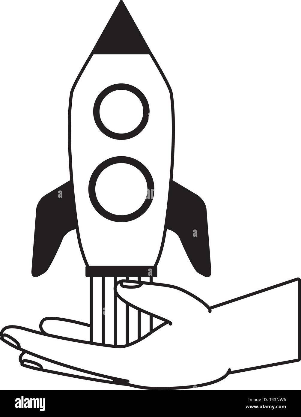 hand with rocket Stock Vector Image & Art - Alamy