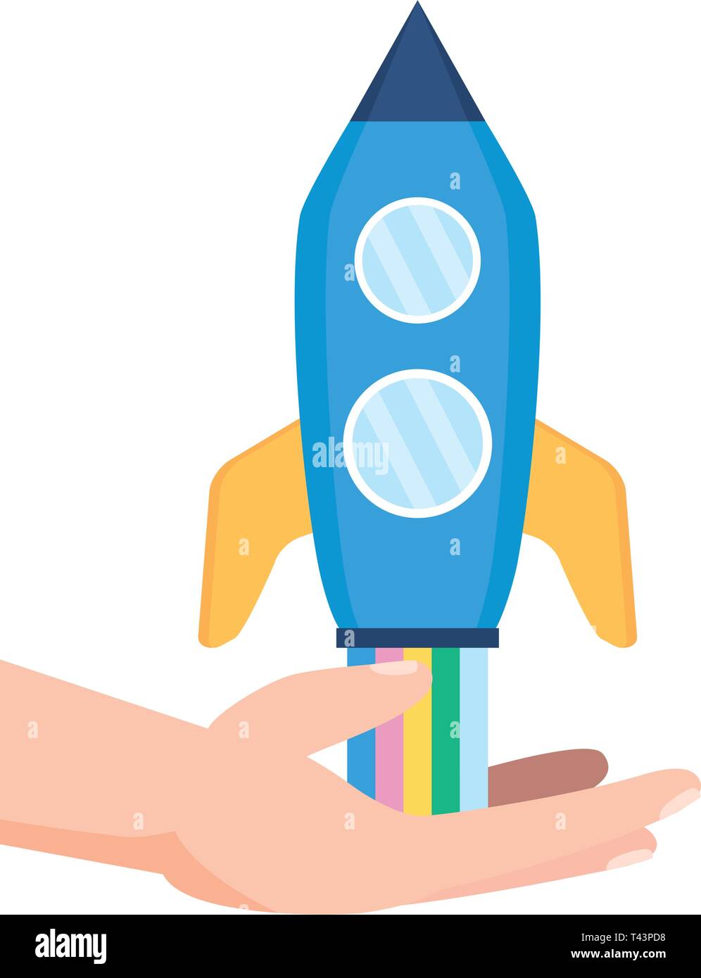 hand with rocket Stock Vector Image & Art - Alamy
