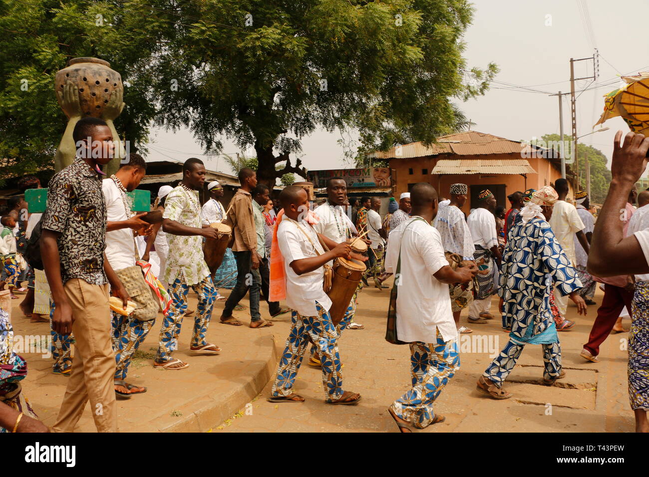 Voodoo festival at the beach in Ouidah on 10 January, Benin Stock Photo ...