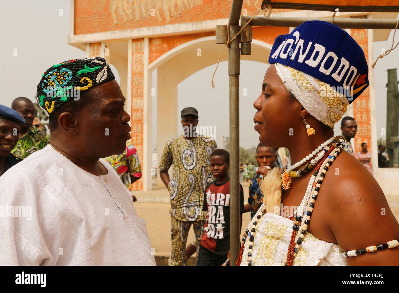 Voodoo festival at the beach in Ouidah on 10 January, Benin Stock Photo ...