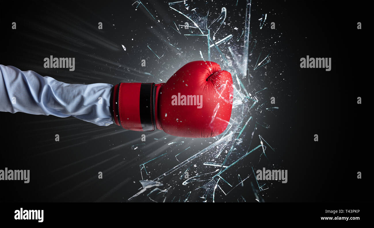 Big hand hits intense and breaks glasses Stock Photo - Alamy