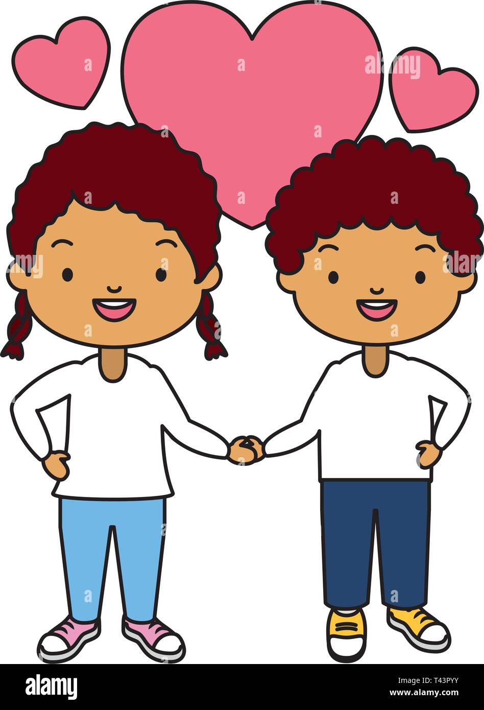 happy kids with hearts Stock Vector Image & Art - Alamy