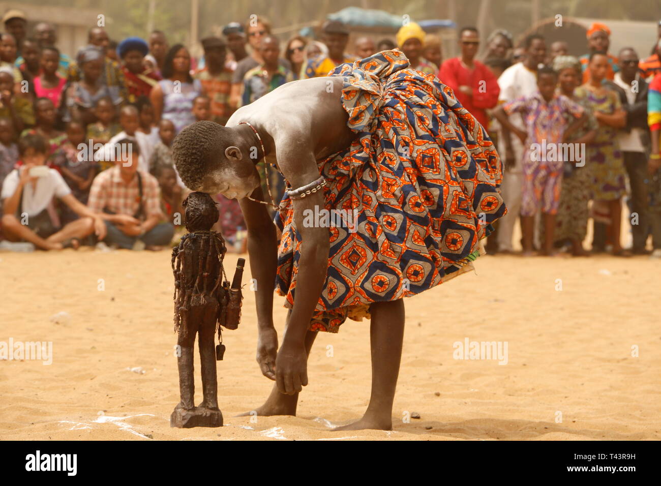 Voodoo festival at the beach in Ouidah on 10 January, Benin Stock Photo ...