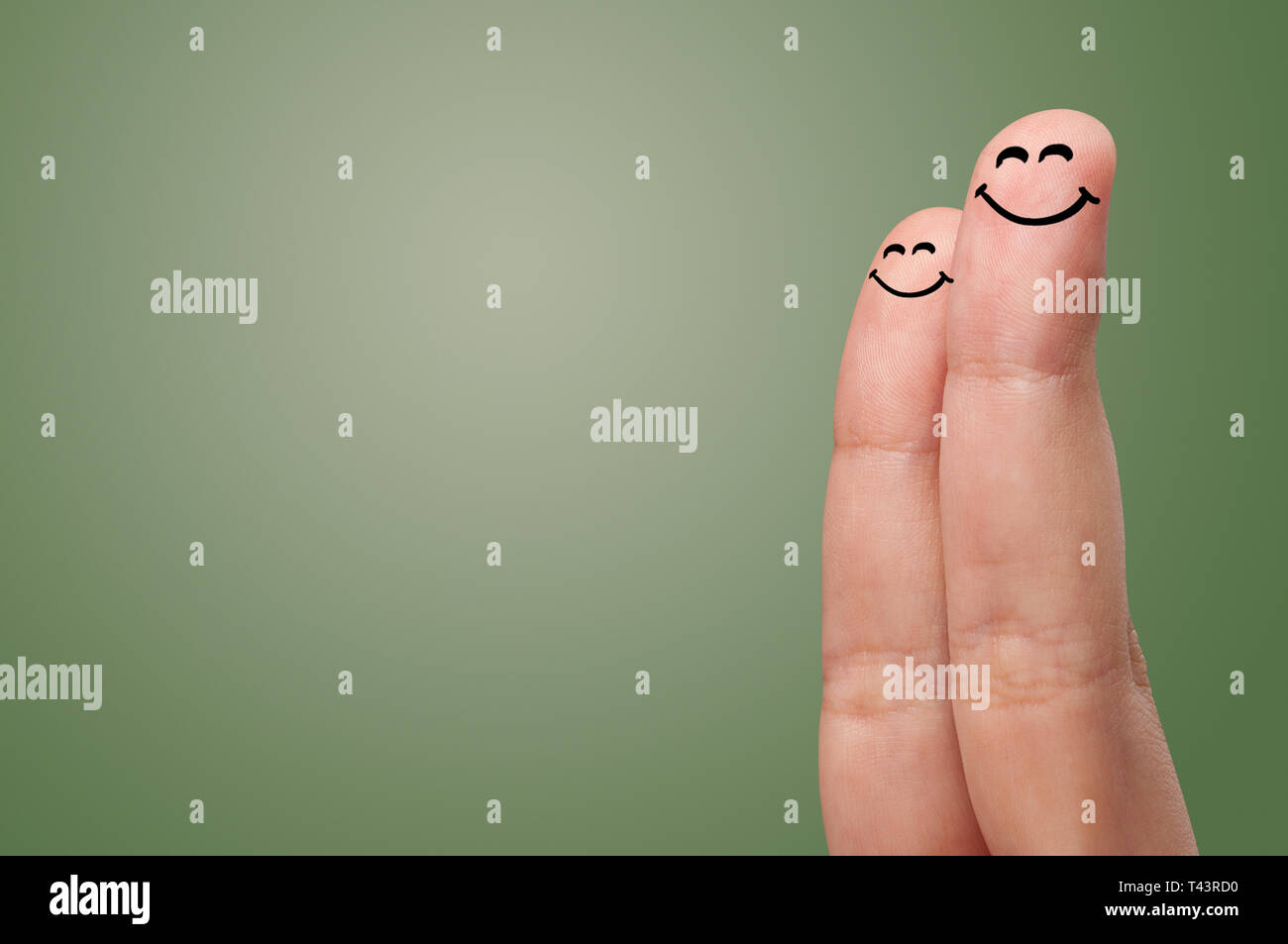 Happy face fingers hugs each other Stock Photo - Alamy