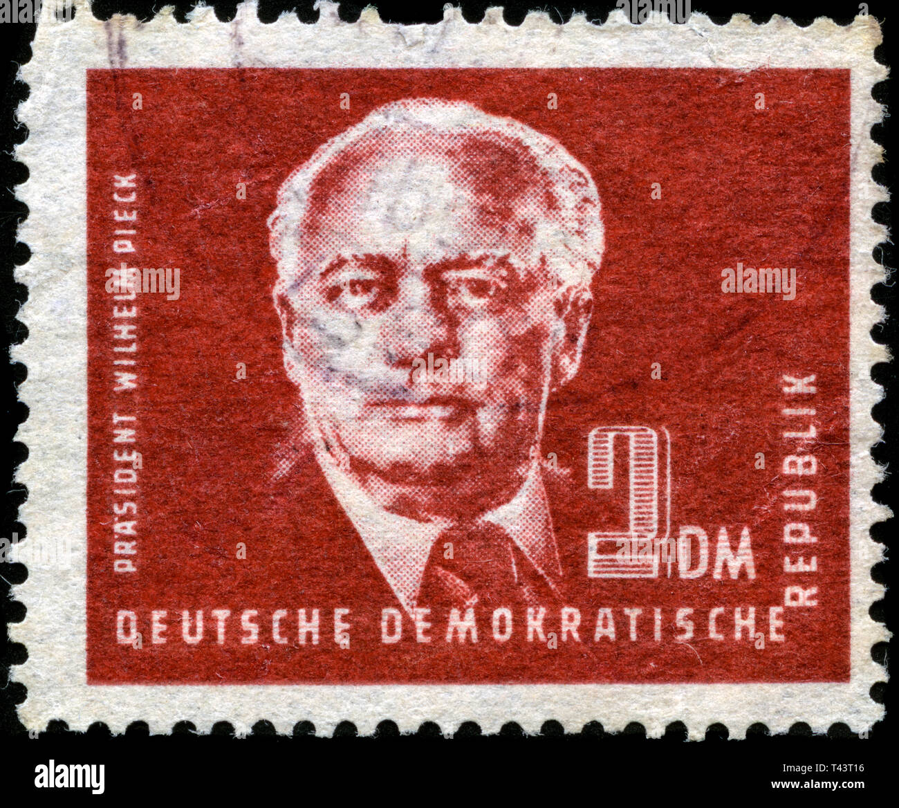 Postage stamp from East Germany (DDR) in the State President Wilhelm ...