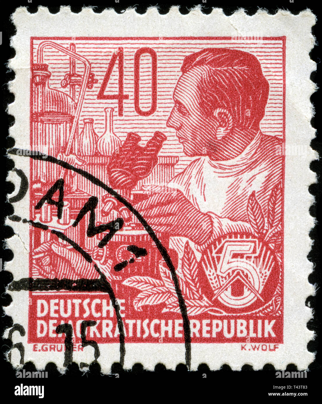 Postage stamp from East Germany (DDR) in the Five-year Plan series ...