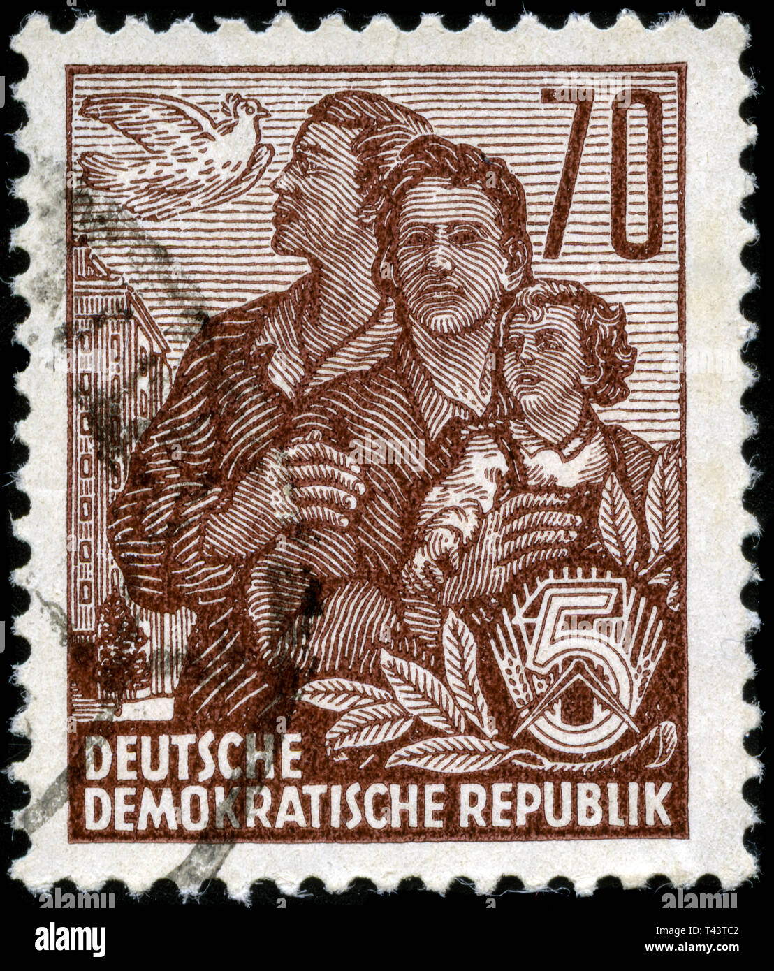 Postage stamp from East Germany (DDR) in the Five-year Plan series ...