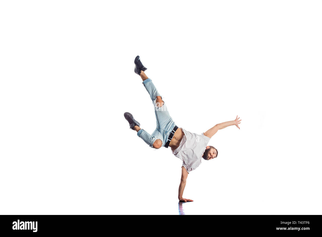 Modern man doing break dance routine Stock Photo - Alamy